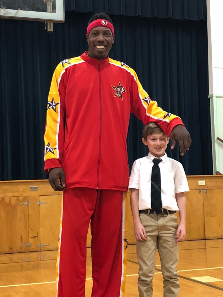 "Big J" from the Harlem Wizards visits SJS today - SJS Website